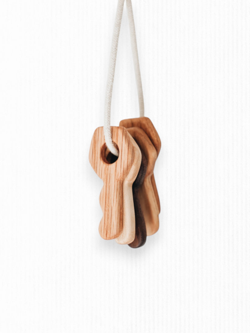 HANDMADE WOODEN KEY TEETHER – Belong